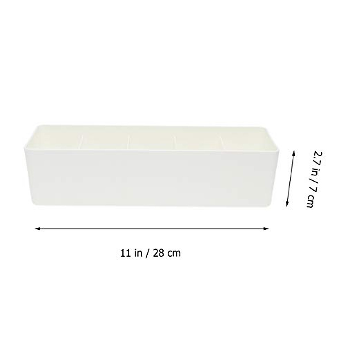 HEALLILY 1Pc 5 Grids White Plastic Storage Box Uncluttered Designs Dividers for Underwear Plastic Underwear Storage Box Accessory of Plastic Underwear Organizer Sets for Home Travel Trip