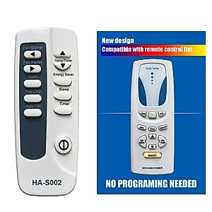 HA-S002 Replacement for Sharp Air Conditioner Remote Control YK1E works for AF-Q60PX AF-Q80PX AF-Q100PX AF-Q120PX AF-Q60RX AF-Q80RX AF-Q100RX AF-Q120RX XV-5614