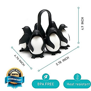 Penguin 3-in-1 Cook, Store and Serve Egg Holder. Easy-to-use Penguin-Shaped Boiled Egg Cooker Boiler for Making Hard or Soft Boiled Eggs. 6 Eggs Capacity