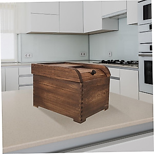 PHENOFICE Solid Wood Rice Storage Box Large Container Food Containers Cereal Containers for Food Storage Food Storage Containers for Pantry Bucket with Lid Wooden Seal Storage Rack