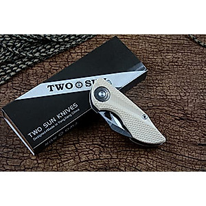 TWOSUN Pocket Knife Utility Folder 14C28N Satin Blade Resin Handle TS314