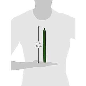 Zest Candle 12-Piece Taper Candles, 10-Inch, Hunter Green Straight