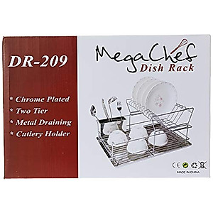 Megachef Mega Chef 15 1/2-inch Stainless Iron Shelf Dish Rack, Chrome Plated (94396414M) (93596414M)