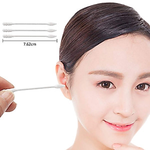 800 Pieces Cotton Swabs, Double Tipped Precision Tips Cotton Buds Spiral Head Multipurpose(4 Packs, 200 Pcs, 1 Pack)