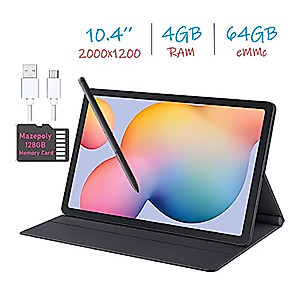 Samsung Galaxy Tab S6 Lite 10.4’’ (2000x1200) WiFi Tablet Bundle, Exynos 9610, 4GB RAM, 64GB Storage, Bluetooth, Front & Rear Camera, Android 10, S Pen, Tablet Cover, 128GB SD