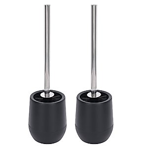 PerGar 2Pcs Toilet Brush, Robust Lockable Threads Toilet Bowl Brush and Holder, Efficient Safe Toilet Cleaner Brush for Deep Cleaning, Toilet Scrubber with Silicone Bristles, Durable Home Accessory