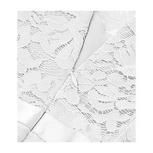 DRESSTELLS Long White Formal Dress Bridesmaid Homecoming Prom Party Dresses A-line Chiffon Wedding Dresses for Women V-Back Mother of The Bride Dress White L