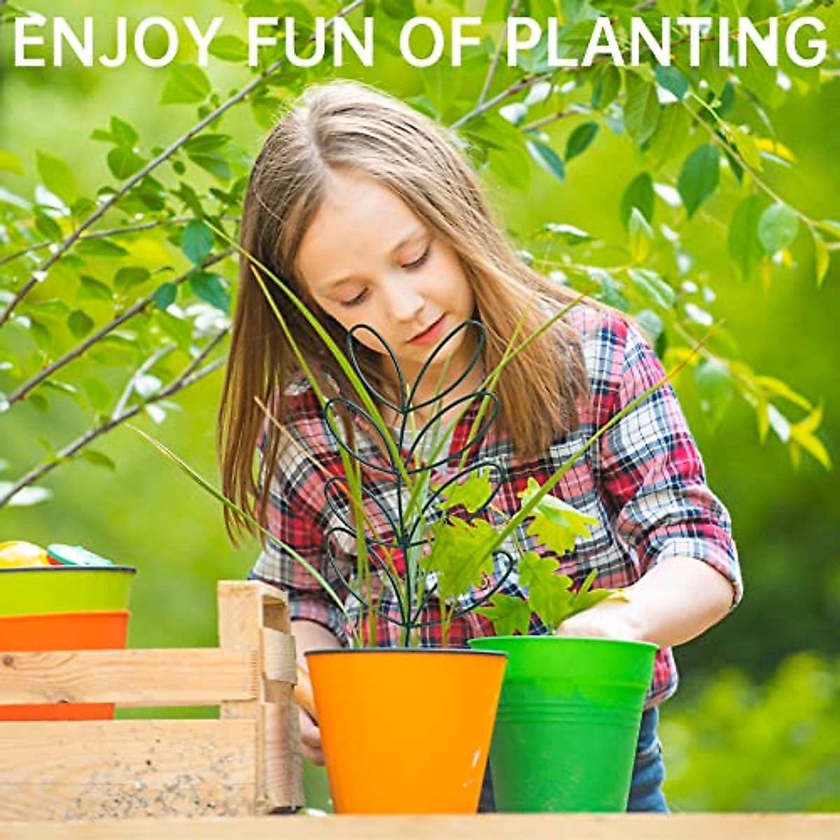 Leaf Trellis for Climbing Plants Indoor, Mini Garden Plant Support for Indoor Plants, Pothos Live Plant for Plant Lovers DIY Planting Vines Vegetables Ivy Hoya Houseplants, 2 Pack Green Metal