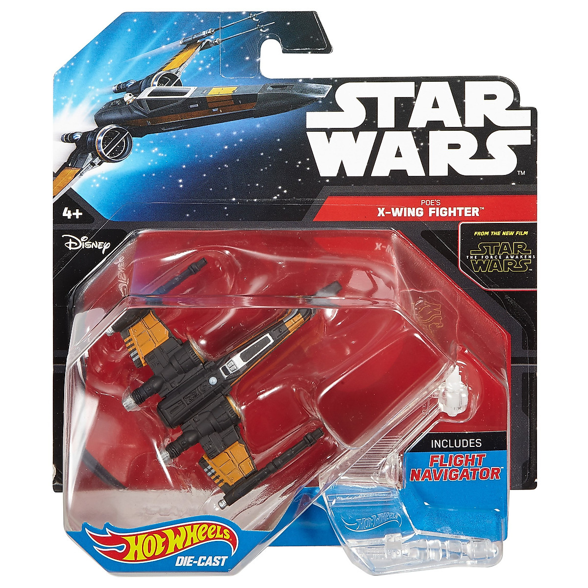 Hot Wheels Star Wars Starship Poe Dameron's X-Wing Fighter (Closed Wing Orange)