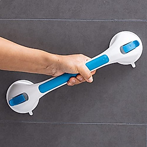 LEVERLOC Shower Grab Bar, Suction Grab Bars for Bathtubs and Showers, Easy to Install Removable Shower Handle for Bathroom Safety Grip for Seniors Elderly, Heavy Duty Handrails Waterproof No Drilling