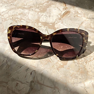 FREYRS Margot Designer Fashion Sunglasses for Women Ladies Cat Eye Sunglasses Eyewear (Brown Tortoise)