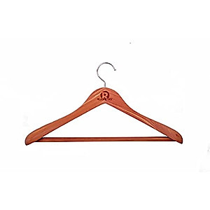 Ruumetry Cedar Hangers, Unfinished Red Cedar Wood Coat Suit Hangers, Luxury Wooden Jacket Clothes Hangers, Wide Shoulder with Square Cedar Pant Bar 360° Flexible Hook, 3 Pack
