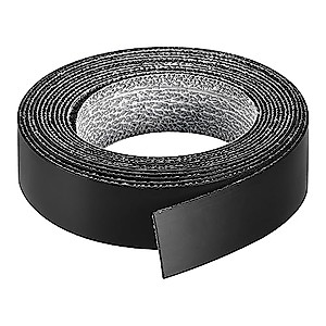 uxcell Edge Banding, 7/8 Inch x 9.84ft Pre-Glued Wood Veneer Edging Iron-on Flexible Edge Banding for Cabinet Repair Furniture Restoration, Matte Black
