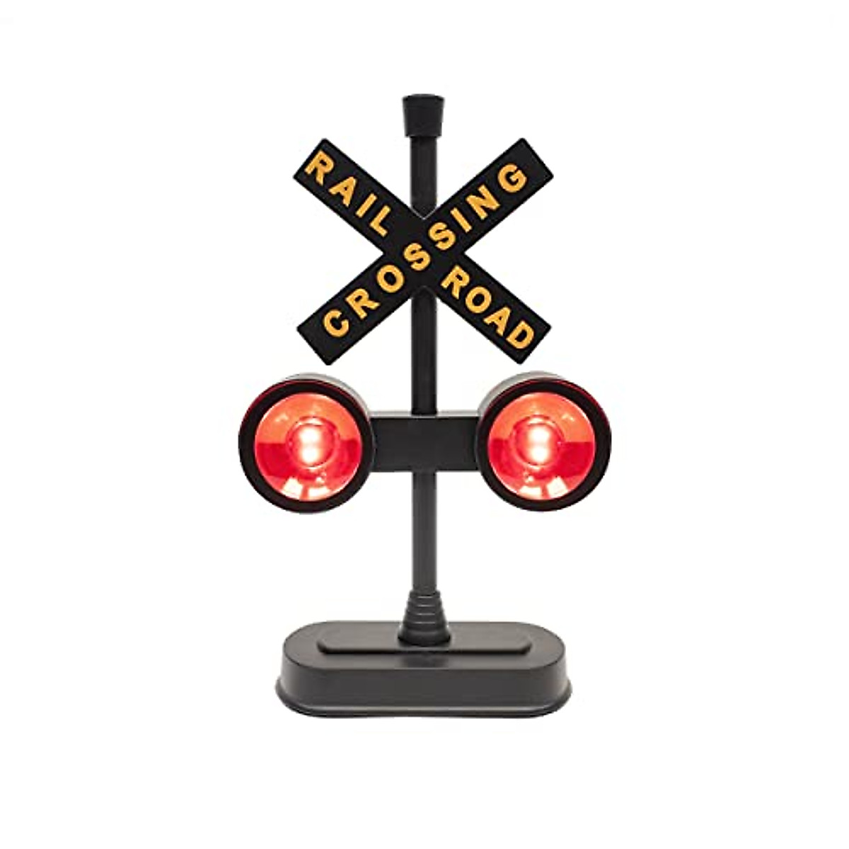 TG,LLC Treasure Gurus Flashing Railroad Track Crossing Signal Red Light Sound RR Xing Train Crossbuck Desk Decor