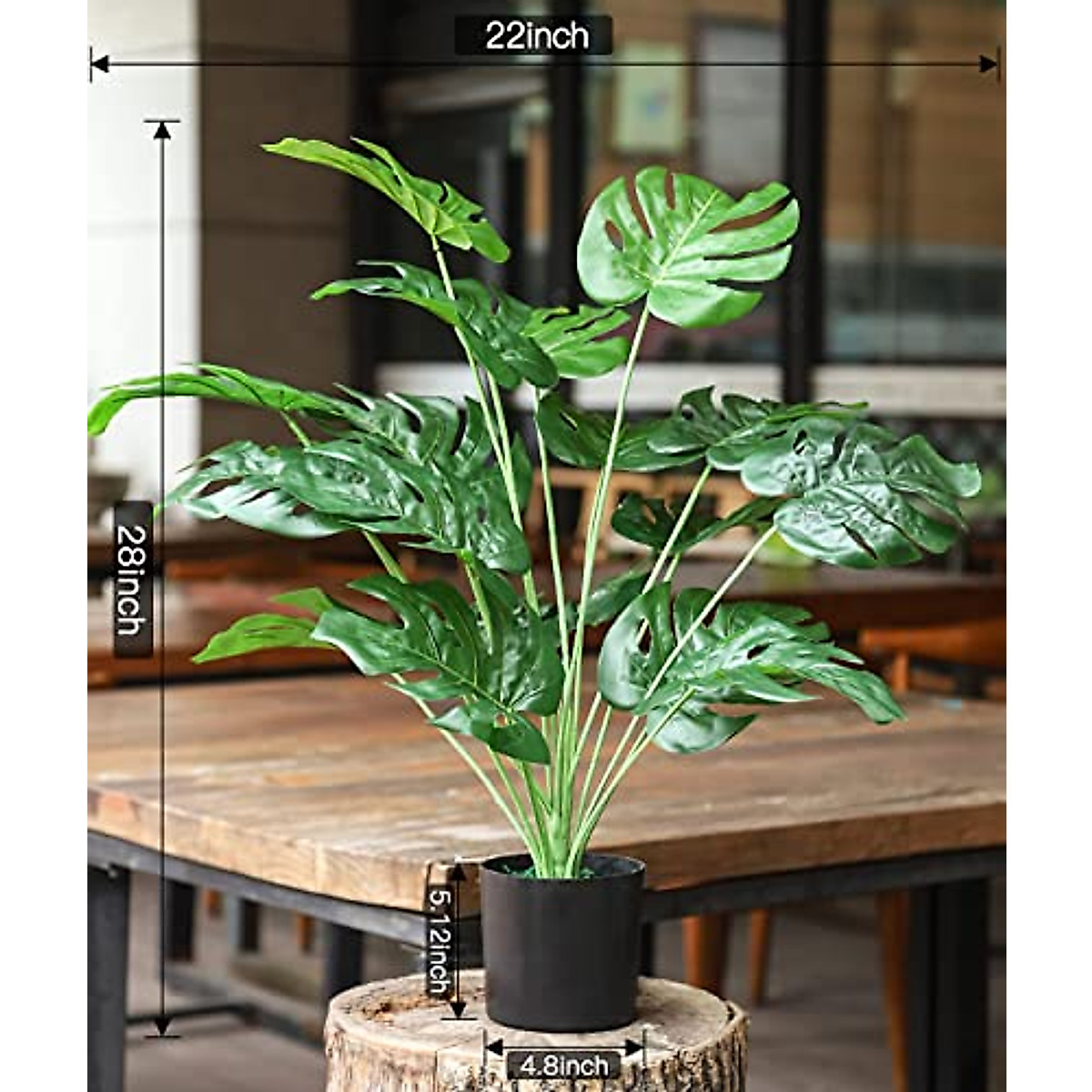 Toopify 28" Fake Plants Large Artificial Floor Faux Plants Indoor Tall for Home Office Living Room Decor