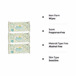 Pampers Sensitive Wipes, 18 Count (Pack of 3)