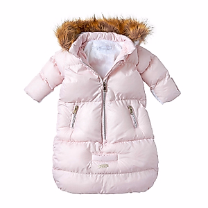 Cremson Girls Boys Newborn Infant Baby Puffer Carbag Pram Bag Snowsuit Bunting - Pink (Size 0/6 Months)