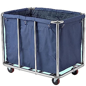 XIJIXILI Laundry Basket with Wheels,Heavy Duty Commercial Laundry Cart 12 Bushel (400L) Large Industrial Rolling Laundry Cart Hamper with Removable Liner Bag 300 LBS Weight Capacity