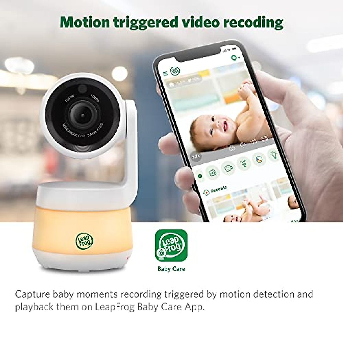 LeapFrog LF930HD 1080p Smart WiFi Remote Access Baby Monitor, 360° Pan & Tilt, 7” 720p HD Display, Color Night Light, Color Night Vision, Two-Way Intercom, Smart Sensors