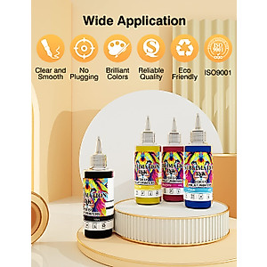 Tonha Sublimation Ink Refill for Epson EcoTank ET2720 ET2760 ET2650 ET4700 ET2750 WF2750 WF7710 Inkjet Printers Heat Press Transfer on Mugs Plates T-Shirts Phone Cases