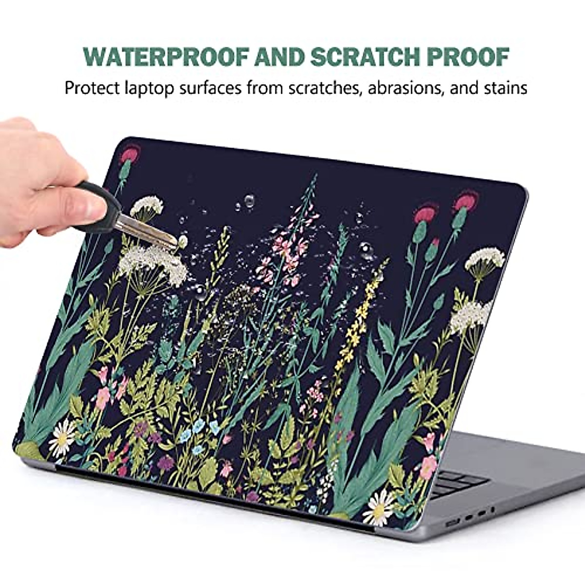 AIMSA Laptop Skin Sticker Decal, 12 13 13.3 14 15 15.4 15.6 inch Laptop Art Decal Protector Notebook Netbook PC 15.6" Universal Vinyl Cover, Flowers Plants