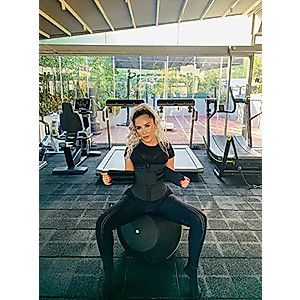 Wonder-Beauty Waist Trainer for Women Plus Size Two Belts Neoprene Workout Corset Waist Trainer Cincher Trimmer Sauna Belt with Zipper