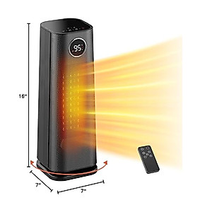 Wind Talk Space Heater for Indoor Use, 1500W Fast Electric Portable Ceramic Heaters with Thermostat, 4 Modes, 24H Timer, 70°Oscillating Room Heater with Remote for Office Bedroom Use, 2024 Upgraded