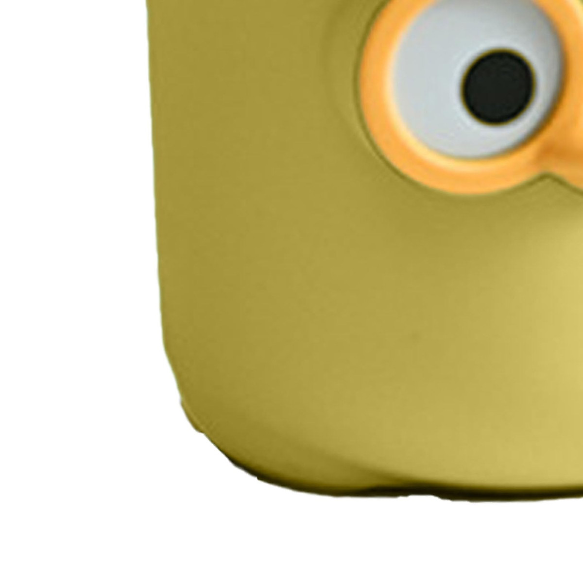 WOOXGEHM Plastic Mini Trash Can with Lid, Cute Cartoon Design, Small Desktop Trash Can for Home/Office/Kitchen/Dresser Desktop/Bedroom/Bathroom(Yellow)