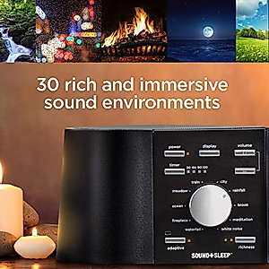 Sound+Sleep High Fidelity Sleep Sound Machine with 30 Guaranteed Non-Looping Nature Sounds, and Sleep Timer