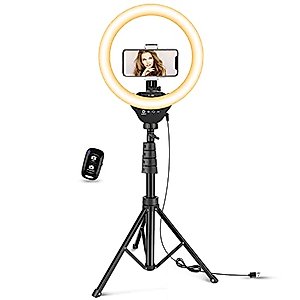 Aureday 12” LED Ring Light with Stand and Phone Holder, Video Light 3000K-6000K Dimmable Selfie Ringlight for YouTube Video/Live Stream/Makeup