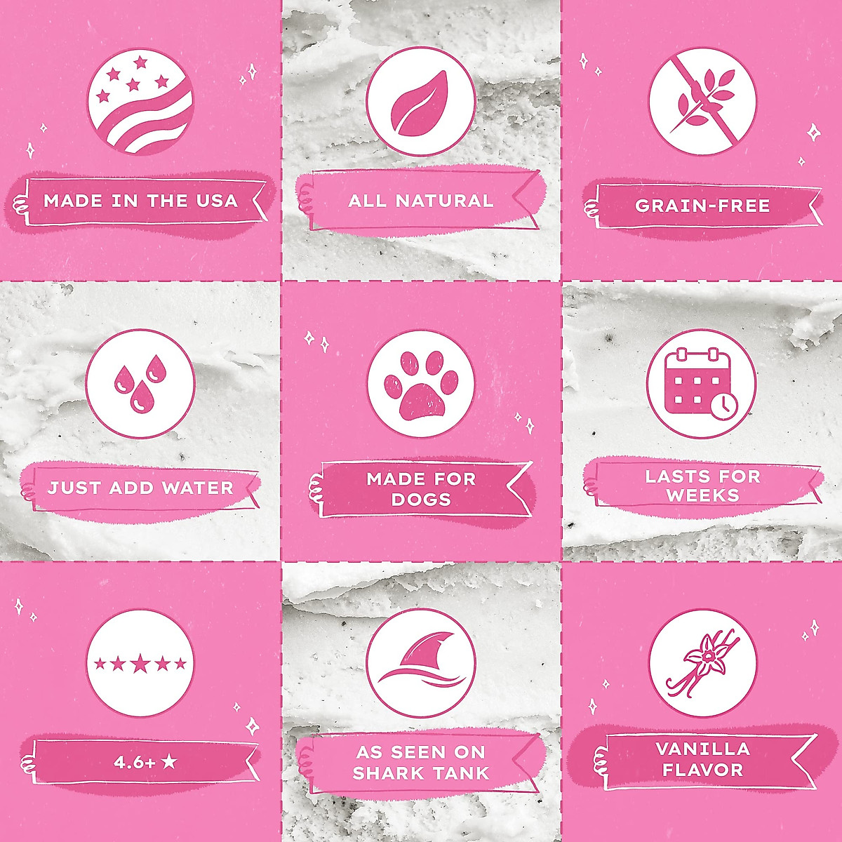 Puppy Scoops Dog Ice Cream Mix - Just Add Water and Freeze at Home, Powder Mix with Ice Cream Cup and Reusable Lid, Ice Cream Mix for Dogs (Vanilla Flavor), 4.65 oz - Made in USA