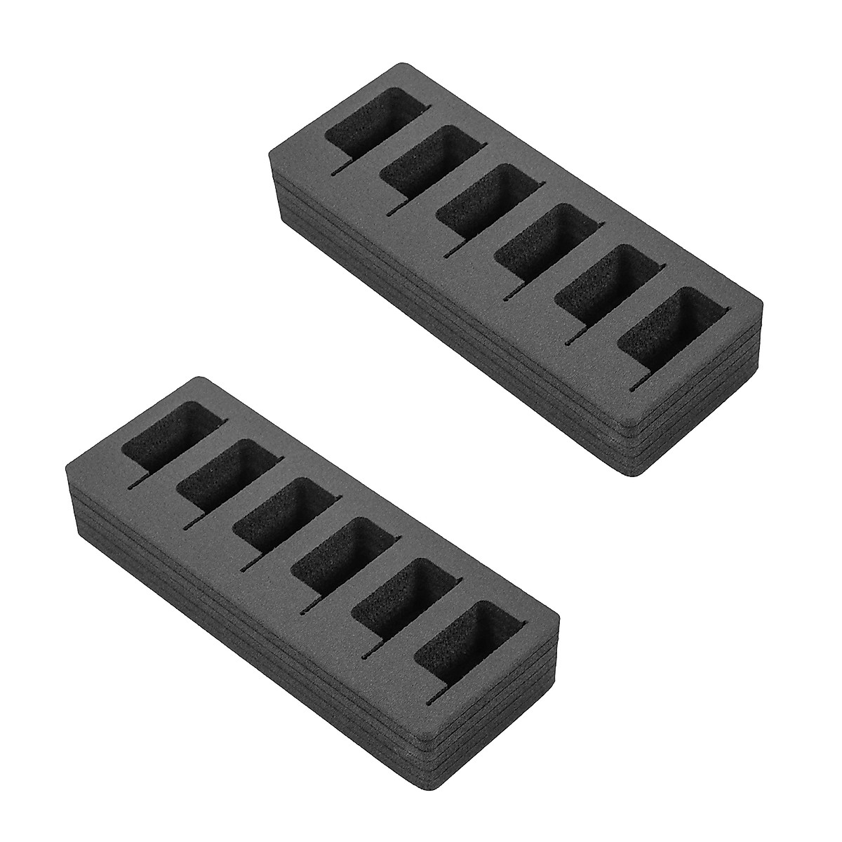 Polar Whale 2 Cocktail Capsule Drawer Organizers Tray Insert Compatible with Bartesian for Kitchen Home Bar Party Waterproof Washable Black Foam 6 Compartment 4.5 x 11.75 Inches