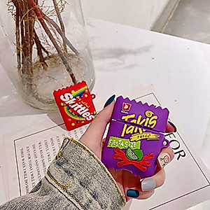 2Pack for Airpod 2/1 Case, Soft Silicone Cute Cartoon Kawaii Funny Cover Food Fashion Protective Skin for Air Pods Compatible with Airpods 2&1 (Teki Potato +Color Candy)