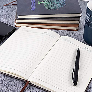 Tree of Life Journals For Women & Men A5 Lined Wide Ruled Writing Personal Diary Notebooks 180° Lay Flat Thick Paper Hard Cover Leatherette 200 Pages(Blue)