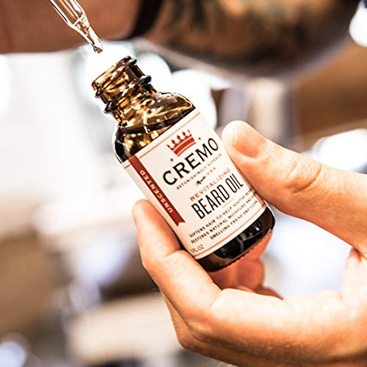 Cremo Unscented Revitalizing Beard Oil, Restores Moisture, Softens and Reduces Beard Itch for Facial Hair of All Lengths, 1 Oz