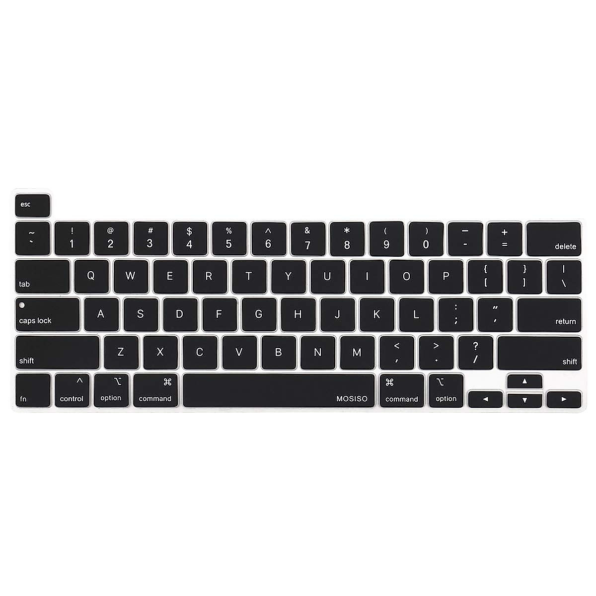 MOSISO Keyboard Cover Compatible with MacBook Pro 13 inch M2 2023, 2022, 2021 2020 M1 A2338 A2289 A2251&Compatible with MacBook Pro 16 2020 2019 A2141 Touch ID,Protective Silicone Skin, Black