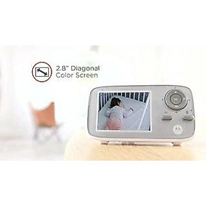 Motorola Baby MBP483-2 Video Monitor with Digital Zoom, Two-Way Audio & Room Temperature Display with Two Cameras, White, Twin, 2.8"