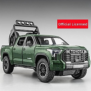 VIOLK 1/24 Suitable for Toyota Tundra TRD Model Pickup Truck Off-Road die-cast Alloy Miniature Toy car Pull-Back Sound and Light Series Men's Gift (Color : Red)