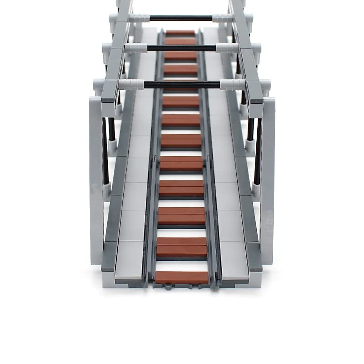 Classic Train Building Bridge City Passenger Express Train Tracks Toys Accessories Railroad Construction Building Block Compatible with Major Brand (Train Bridge)