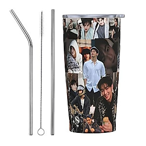 OAEWRE Cha Musics Eun Actors Woo Stainless Steel Mug Insulated Tumbler Coffee Mugs with Lids and Straw Double Wall Vacuum Cup 20oz