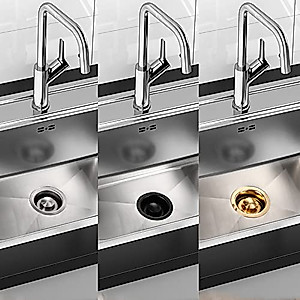 Garbage Disposal Flange Stopper Collar Sink Baffle Kit, Fit Universal 3-1/2 Inch Standard Sink Drain Hole，Kitchen Sink Flange Stopper Replacement Accessories,Stainless Steel(Black)