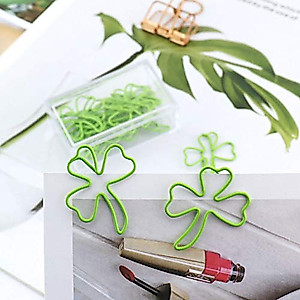 SOIMISS Test Paper Clips 45pcs Shamrock Clover Shaped Paper Clips Bookmark Clips for Office School Home Document Organizing Clover Shape Clips