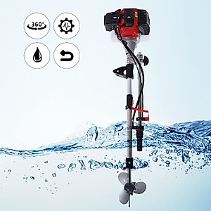 CNCEST Boat Engine 2.3HP 2 Stroke Boat Motor Heavy Duty Outboard Motor Inflatable Fishing Boat Engine Replacement Kits