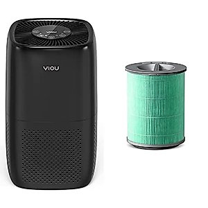 YIOU Air Purifier, Black & Air Purifier S1 Replacement Filter, Green