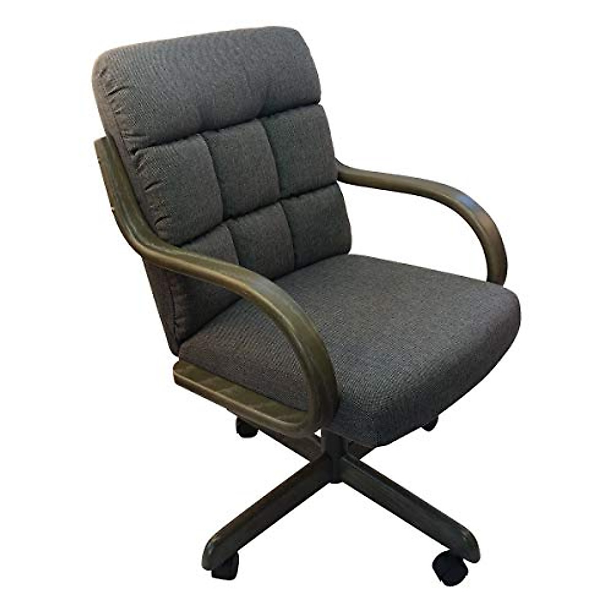 Caster Chair Company Garrett Swivel Tilt Caster Dining Arm Chair in Smoke Tweed Fabric (1 Chair)