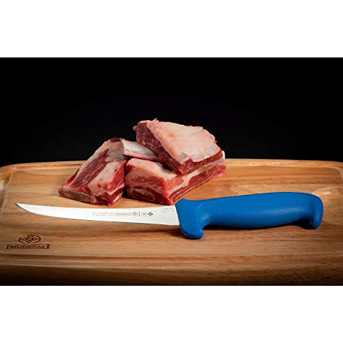 Mundial B5607-6 6-Inch Curved Semi-Stiff, Blue Boning Knife, 6"