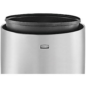 Rubbermaid Commercial Products Crowne Collection Open Top Trash Can, 30-Gallon, Aluminum, Indoor/Outdoor Waste Container for Mall/School/Office