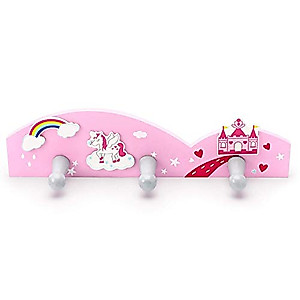 Mousehouse Gifts Children's Unicorn Themed Triple Coat Hook Wall Hook for Girls Nursery or Bedroom Decoration