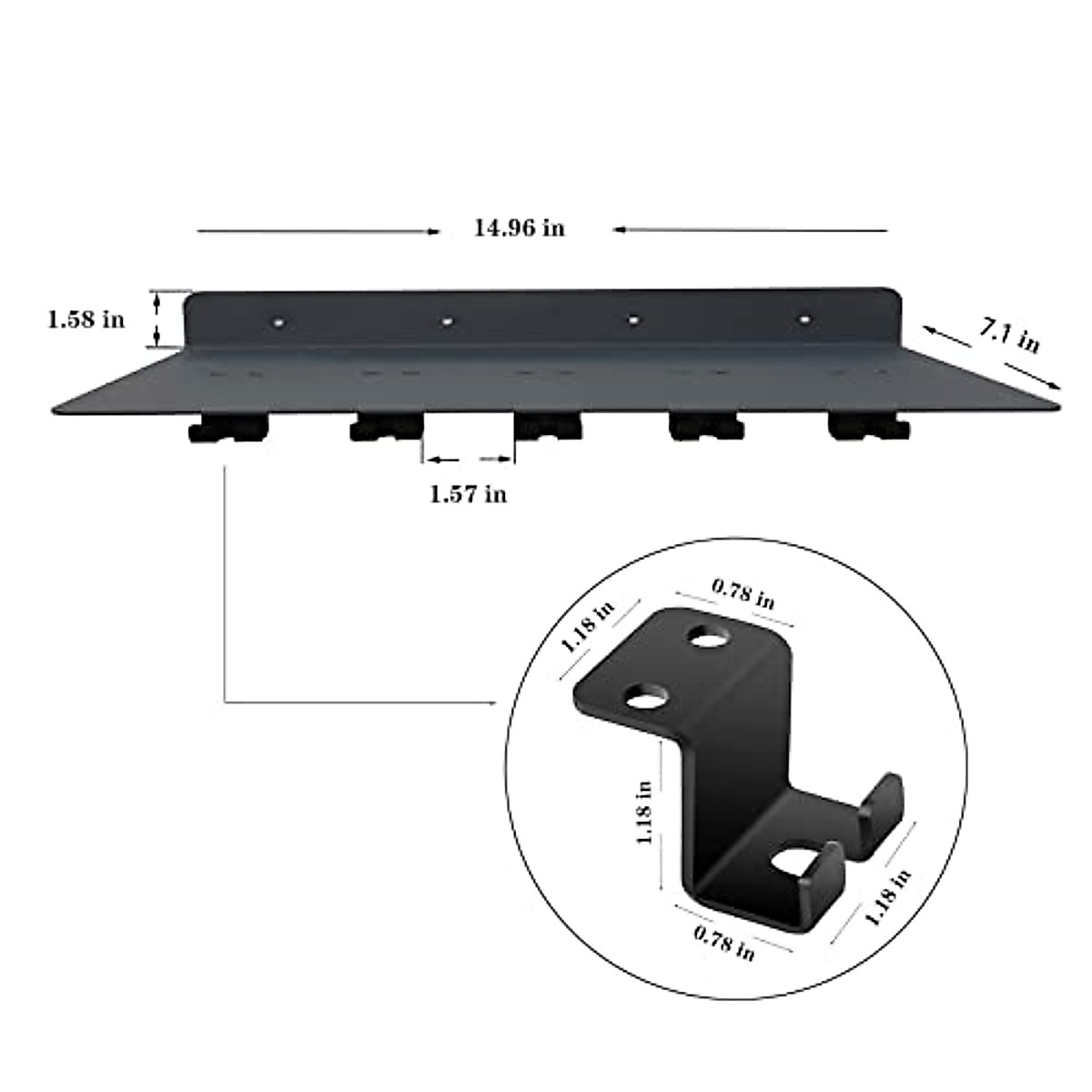 VOHYOV Fit for Tonal Accessory Floating Shelves Black Tonal Accessory Shelf Organize Tonal Home Gym Accessories Wall T Lock Shelf Workout Equipment Storage Rack Tonal Shelf