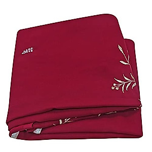 Peegli Indian Vintage Maroon Dress Material Georgette Blend Recycled Fabric Embroidered DIY Craft Textile